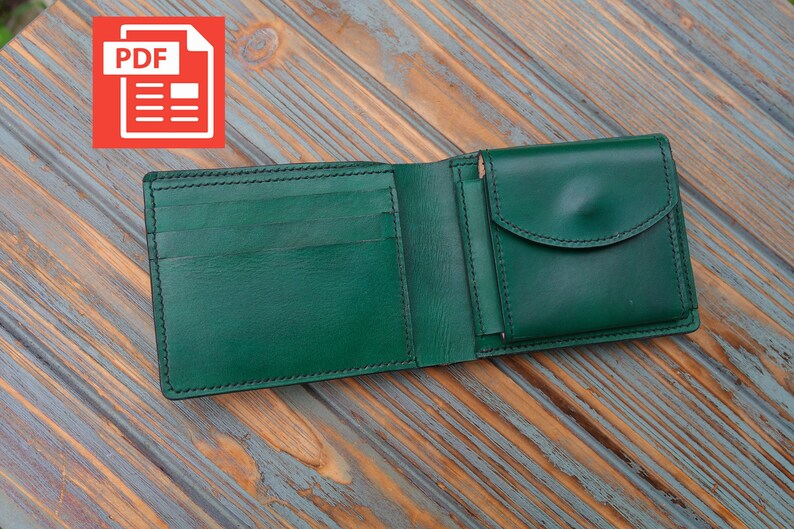 Leather Wallet Pattern PDF Template with instruction | Etsy