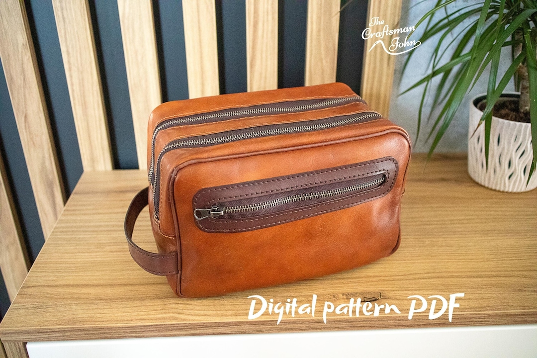 Toiletry Bag for Men, Leather Dopp Kit, Leather Bag Pattern, Groomsmen ...