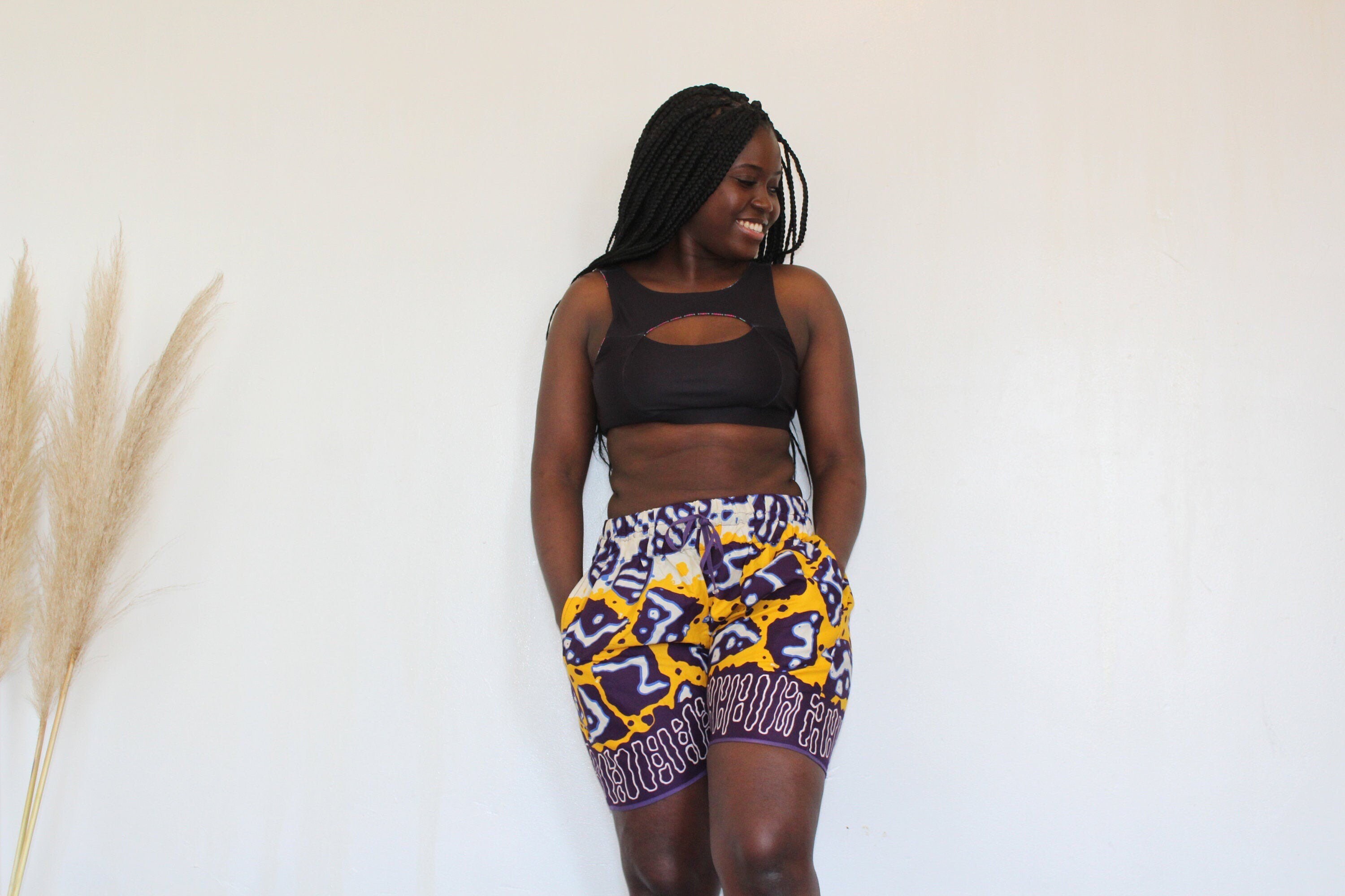 High Waisted African Print Shorts