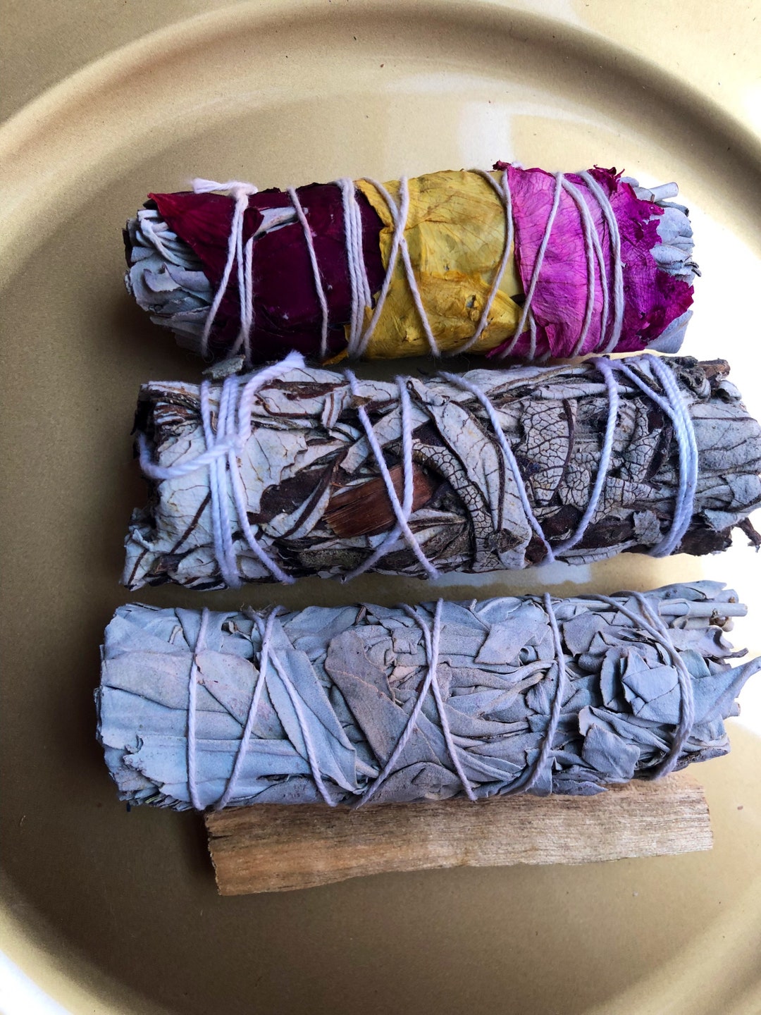 Sage Kit for Home Cleansing , Hand Tied Sage With Rose Petals ,yerba ...