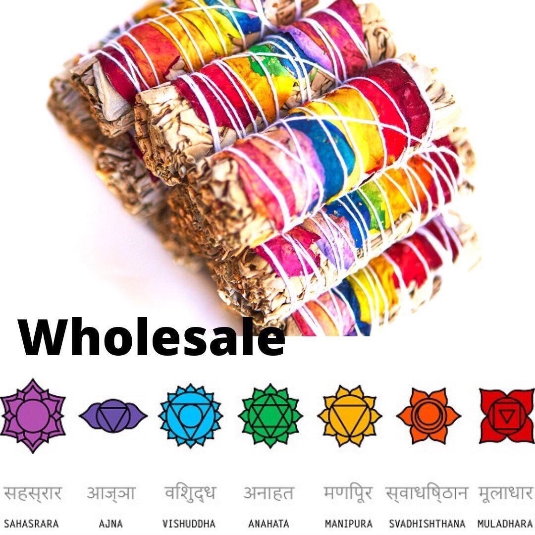 Wholesale 7 Chakras Sage , 10 Hand Tied Sage With Fresh Rose Petals in ...