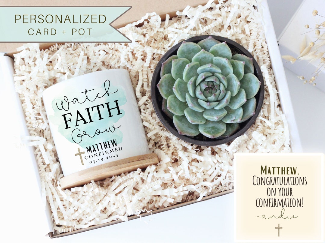 Personalized Confirmation Gift for Boys - Confirmation Planter Gift for ...