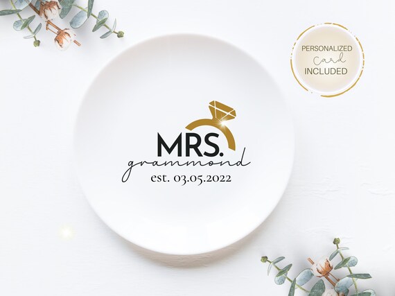 Mrs Ring Dish Engagement Gift Personalized Ring Dish - Etsy