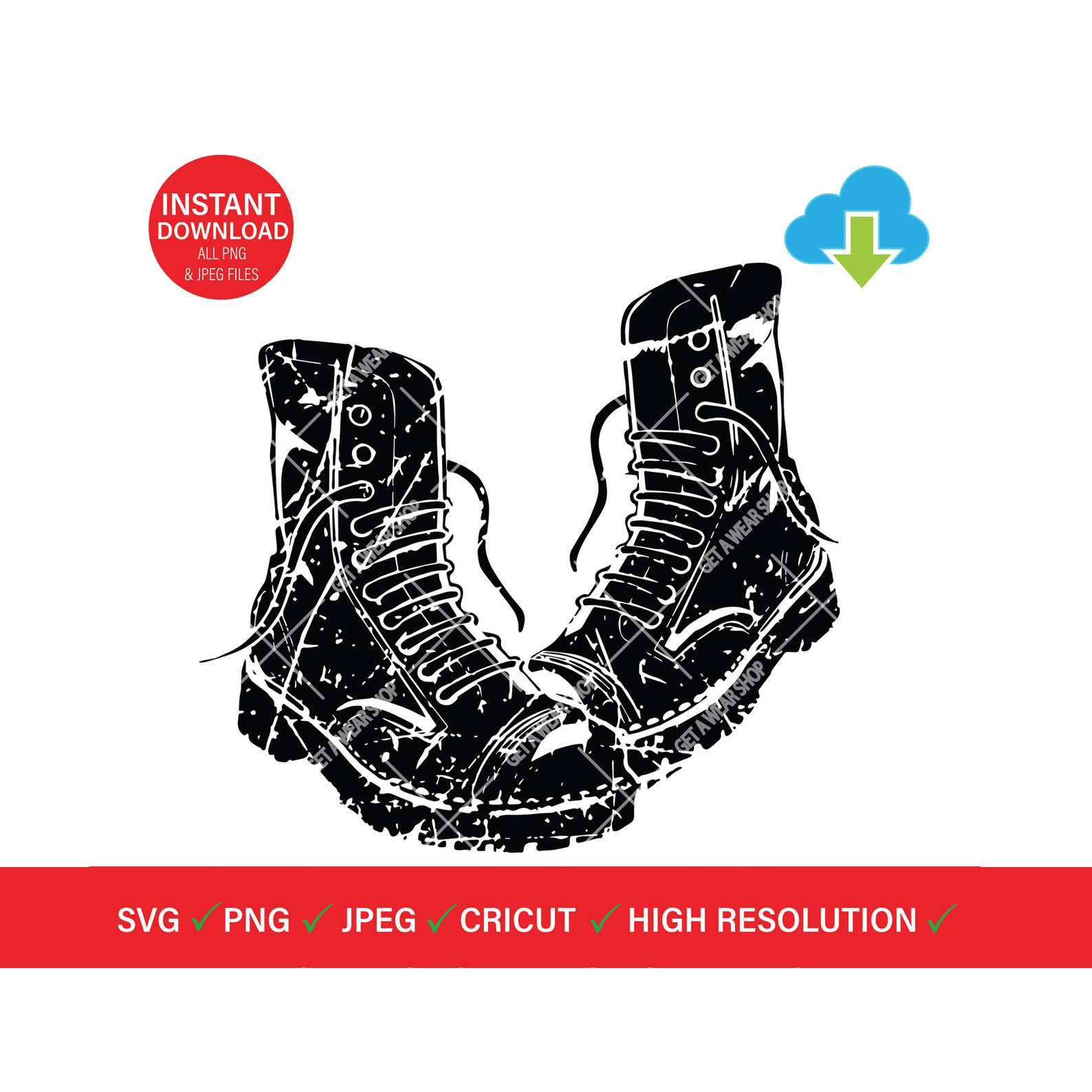 Combat Boots svg Silhouette Military Army Marines Navy | Etsy