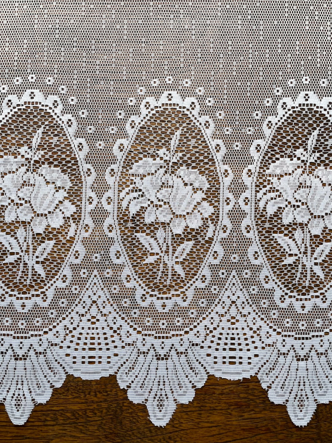 Lace Netting Curtain White With a Floral Design in an Oval Shape - Etsy