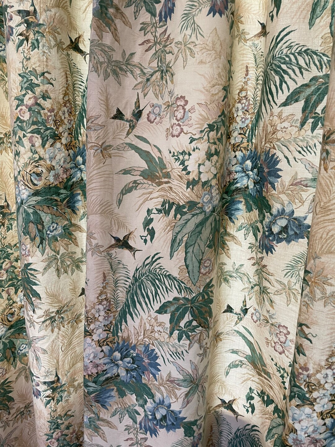 Curtain Vintage Jonelle Fabric Range Etoile Design of Flowers, Palm ...