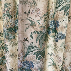 Curtain Vintage Jonelle Fabric Range Etoile Design of Flowers, Palm ...