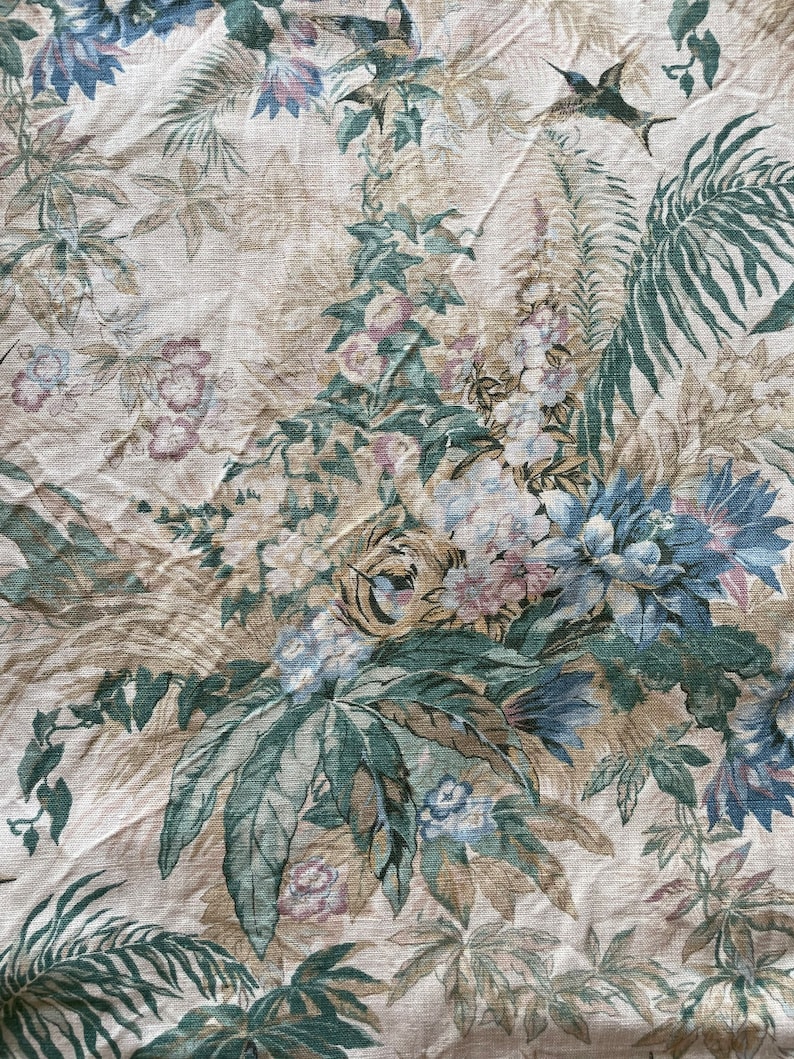 Curtain Vintage Jonelle Fabric Range Etoile Design of Flowers, Palm ...