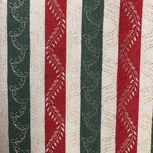 Vintage Silk Damask Curtains in Green and Red Regency Striped Design - Etsy