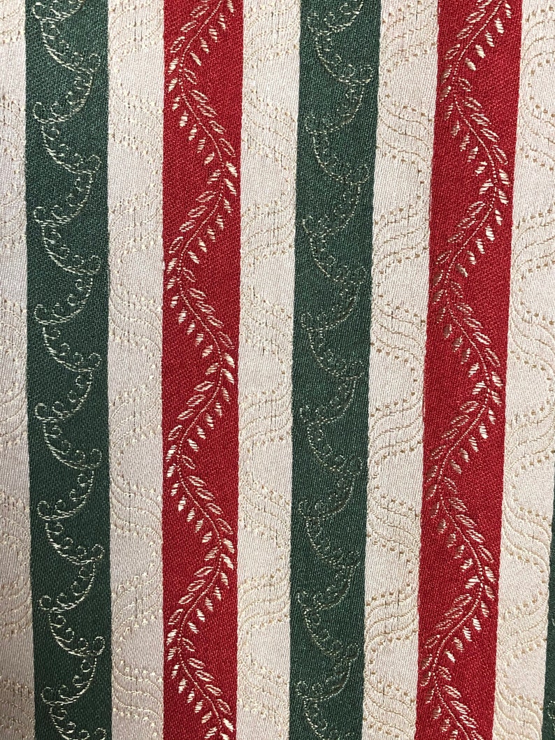 Vintage Silk Damask Curtains in Green and Red Regency Striped Design - Etsy