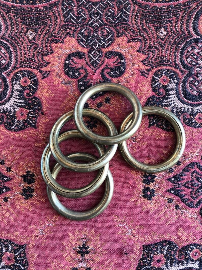 Antique Yellow Copper Curtain Rings - Etsy