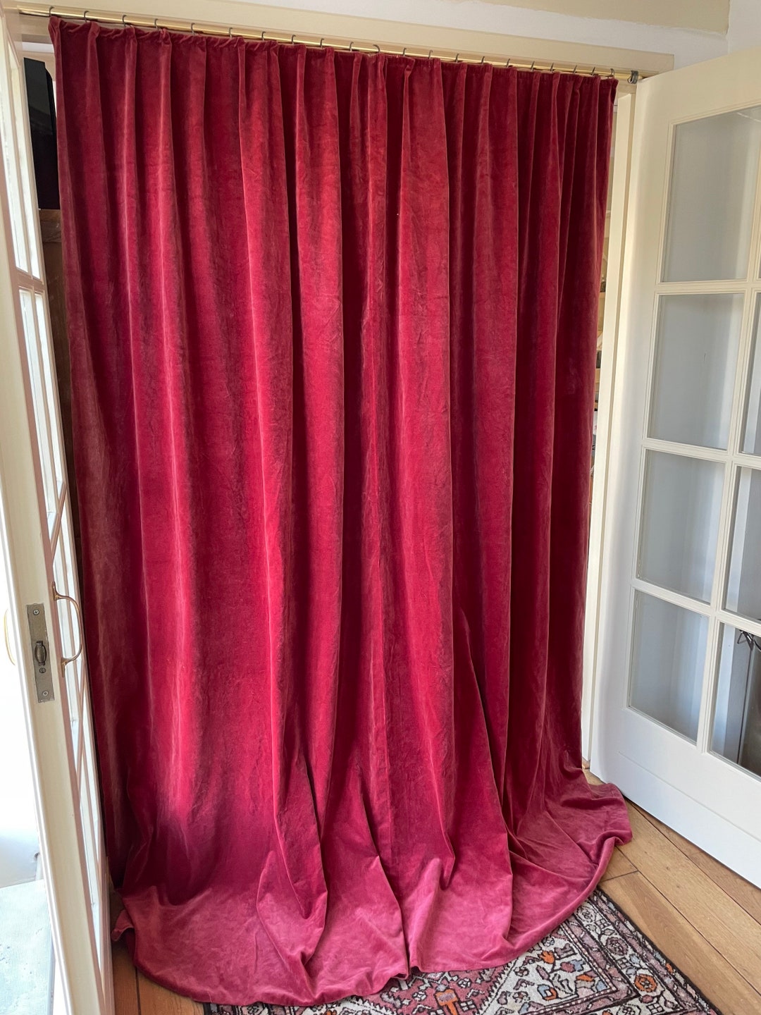 Magnificent Ruby Red Vintage Velvet Curtain - Etsy