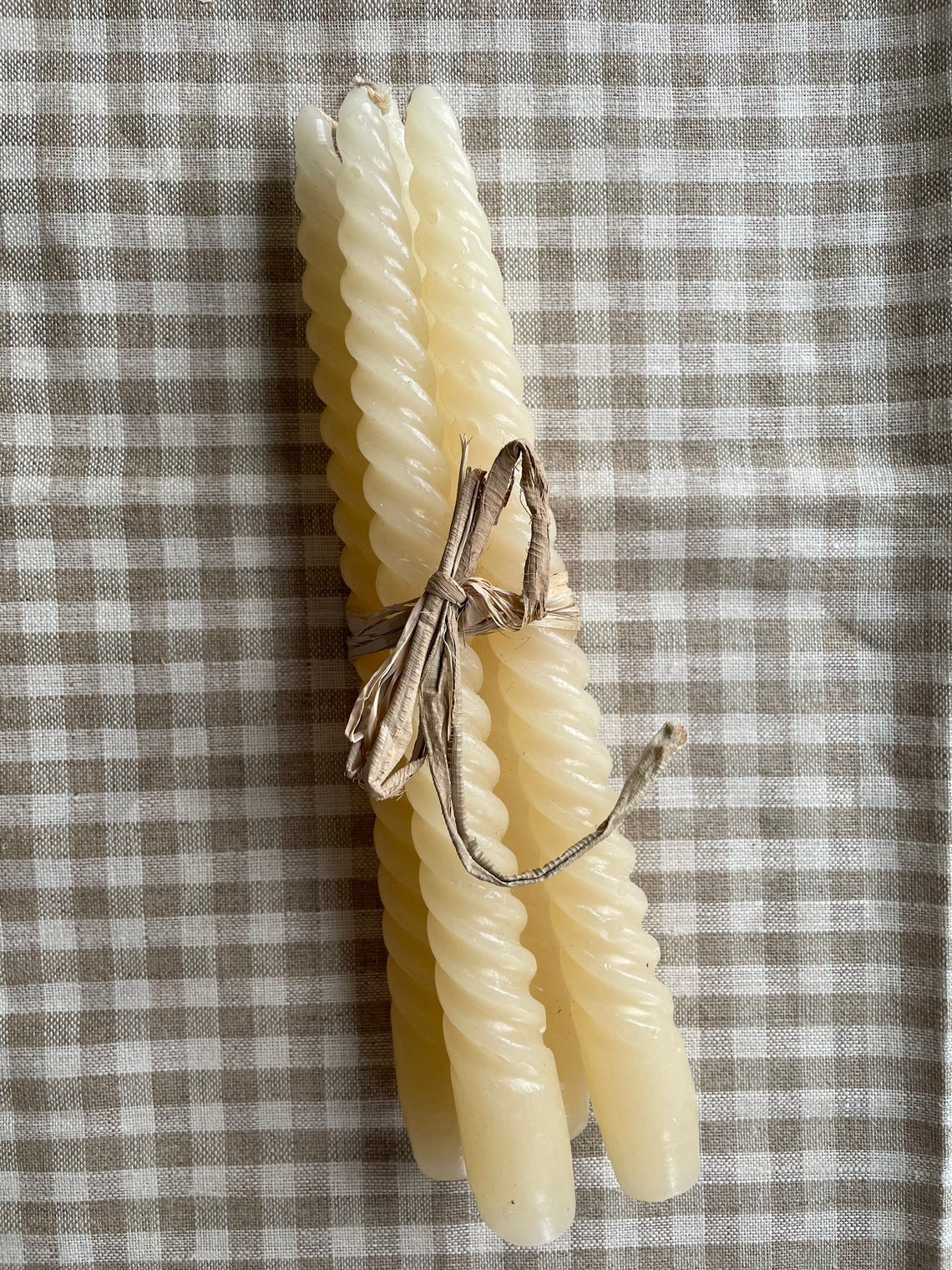 Four Vintage Cream Coloured Spiral Twisting Tapered Candle - Etsy