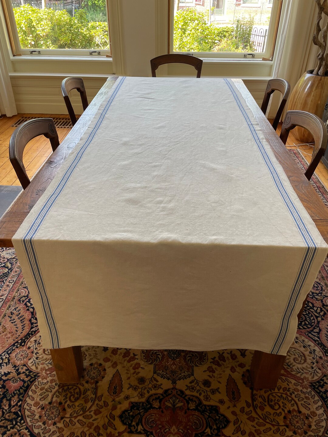 Mangle Cloth French Vintage Style With Blue Stripes, Mangeltuch / Roll ...