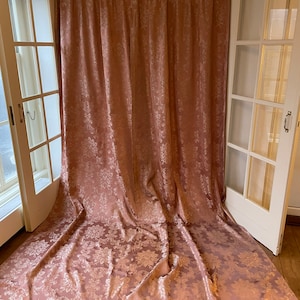 Silk Damask Curtains in Salmon Pink Dating From 1870 - Etsy