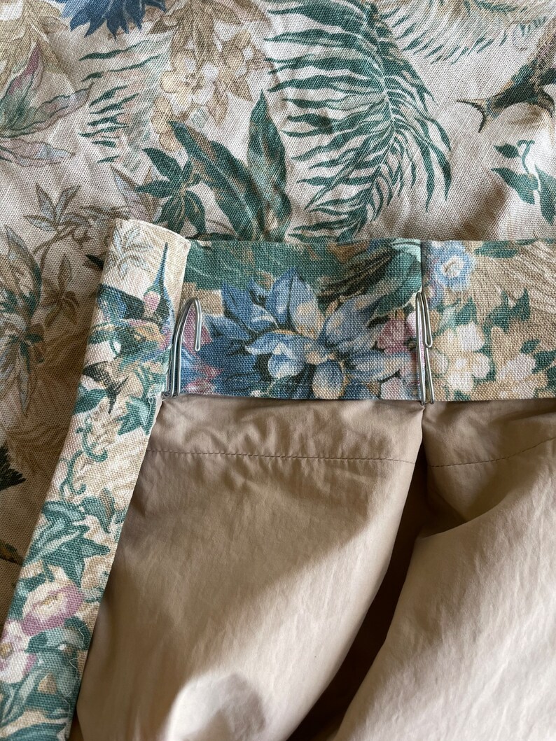 Curtain Vintage Jonelle Fabric Range Etoile Design of Flowers, Palm ...
