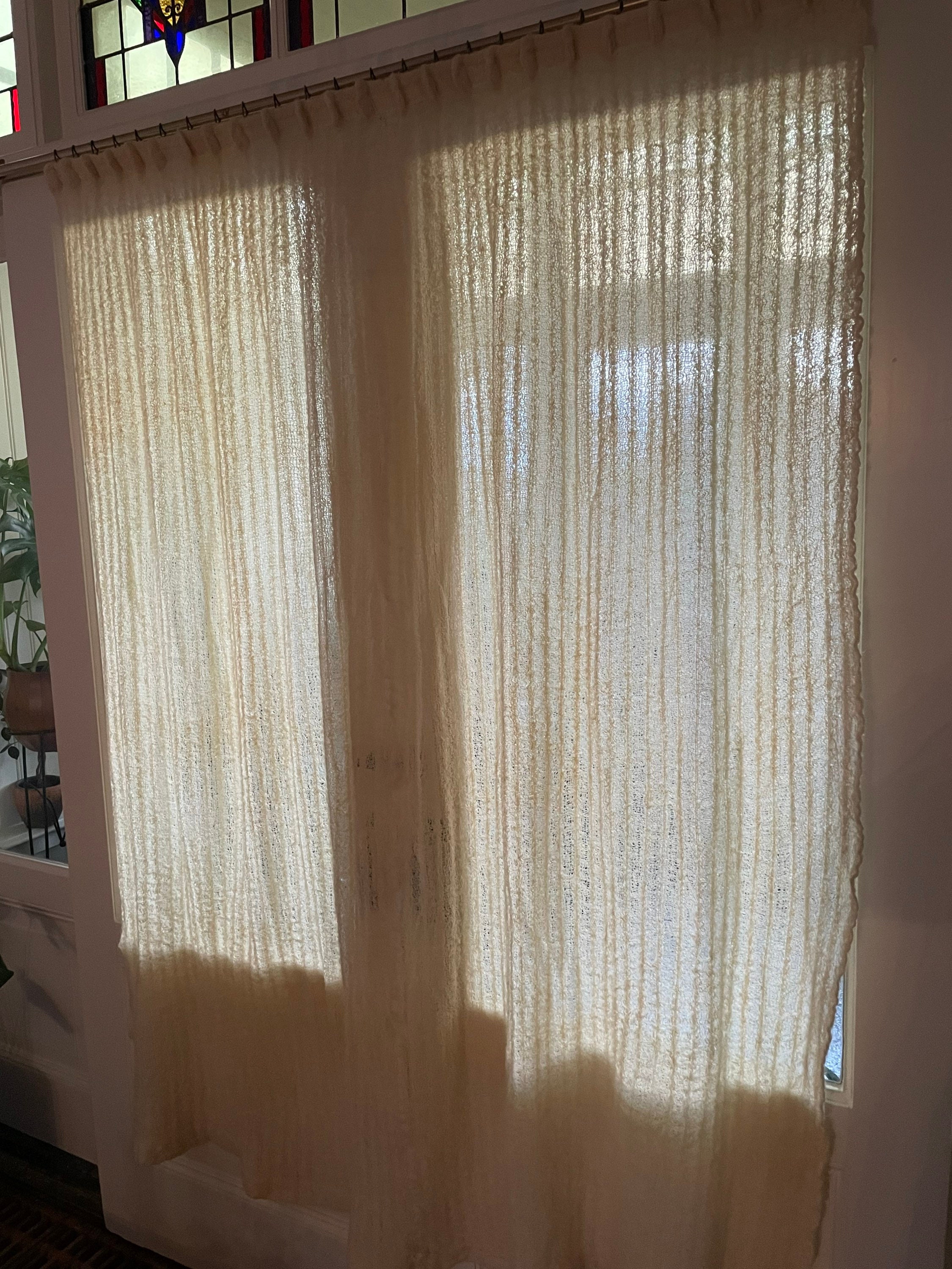 Lovely Woven Wool Vintage Curtains in a Rich Creamy Colour - Etsy