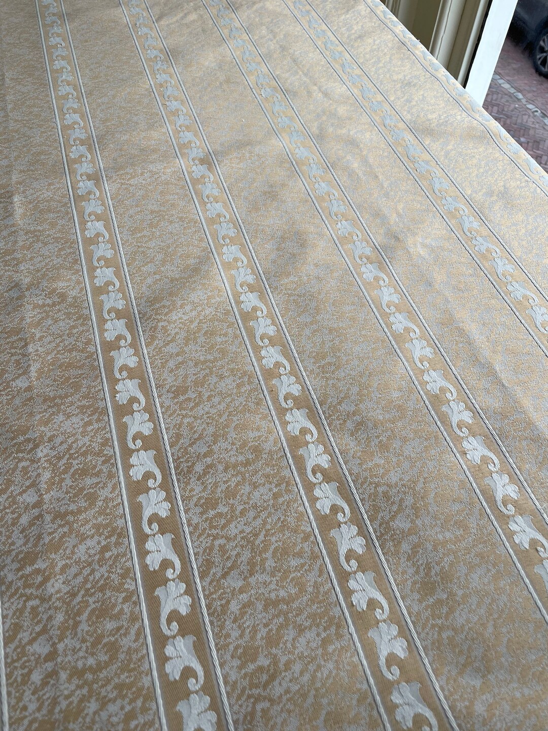 Lovely Apricot Colour Striped Tablecloth - Etsy