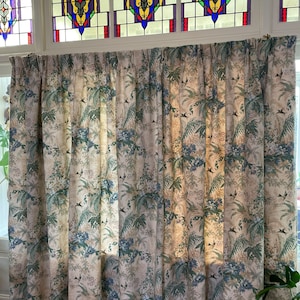 Curtain Vintage Jonelle Fabric Range Etoile Design of Flowers, Palm ...