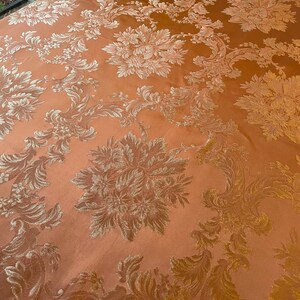 Silk Damask Curtains in Salmon Pink Dating From 1870 - Etsy