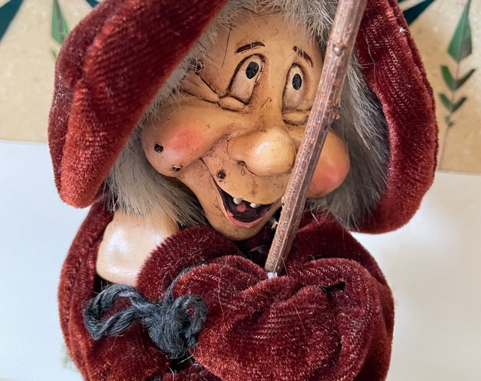Good Luck Kitchen Witch Doll on Broom to Make All Your Food Magically ...