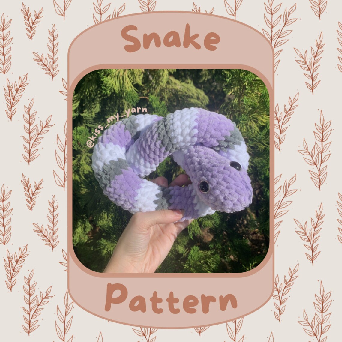 Large Chonky Snake Plushie Pattern | Crochet Pattern | English Pattern ...