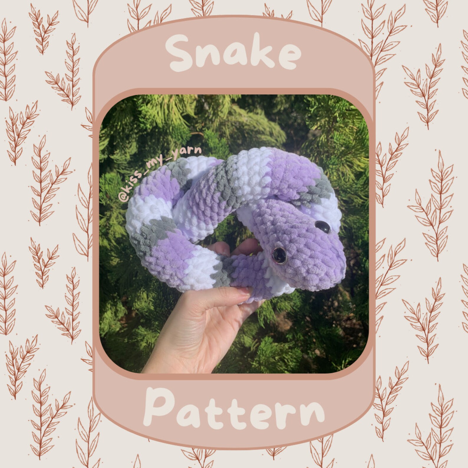 Large Chonky Snake Plushie Pattern Crochet Pattern English Pattern ...