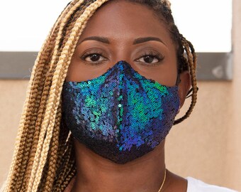 Sequin Face Mask - Etsy