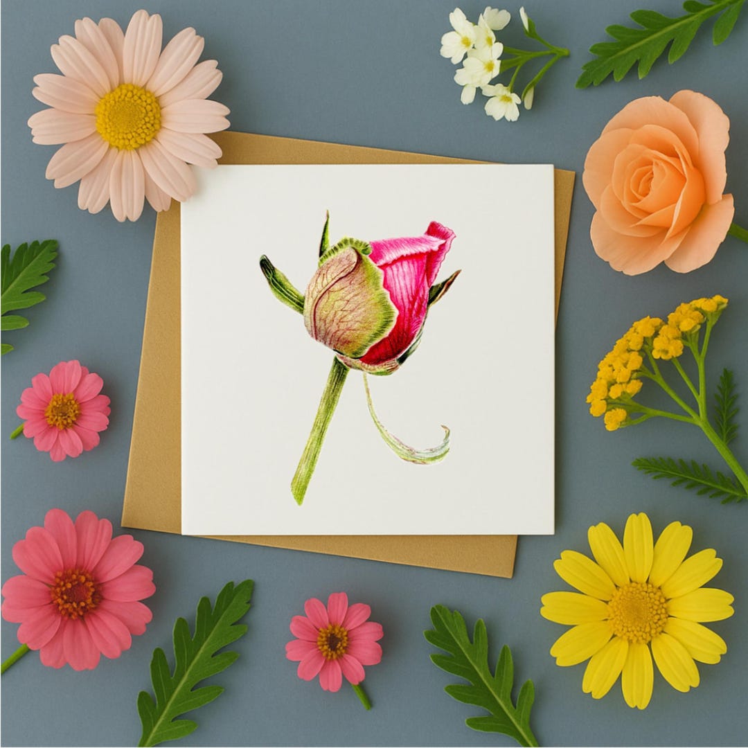 Rose Greeting Card | Card With Rose | Rose Birthday Card | Rose ...