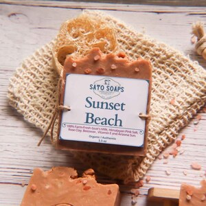 Sunset Beach Bar Soap With Himalayan Pink Salt, Rose Clay, Shea Butter ...