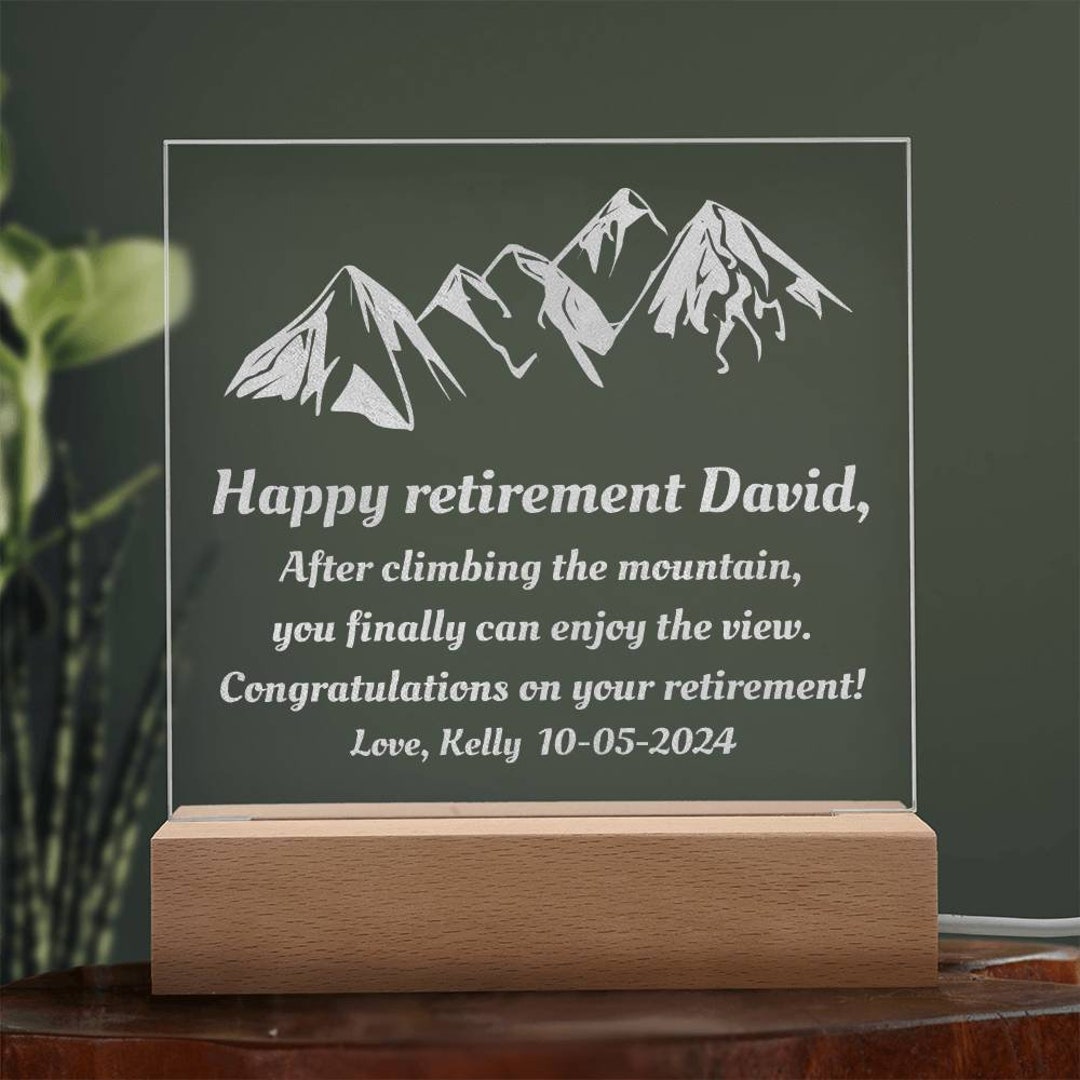 Engraved Retirement Gift for Men, Personalized Acrylic Plaque ...