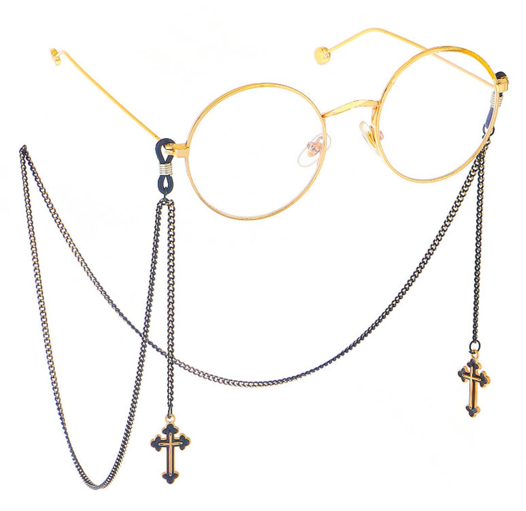 Glasses Rope Hanging Neck / Fashion Simple / Black / Cross - Etsy