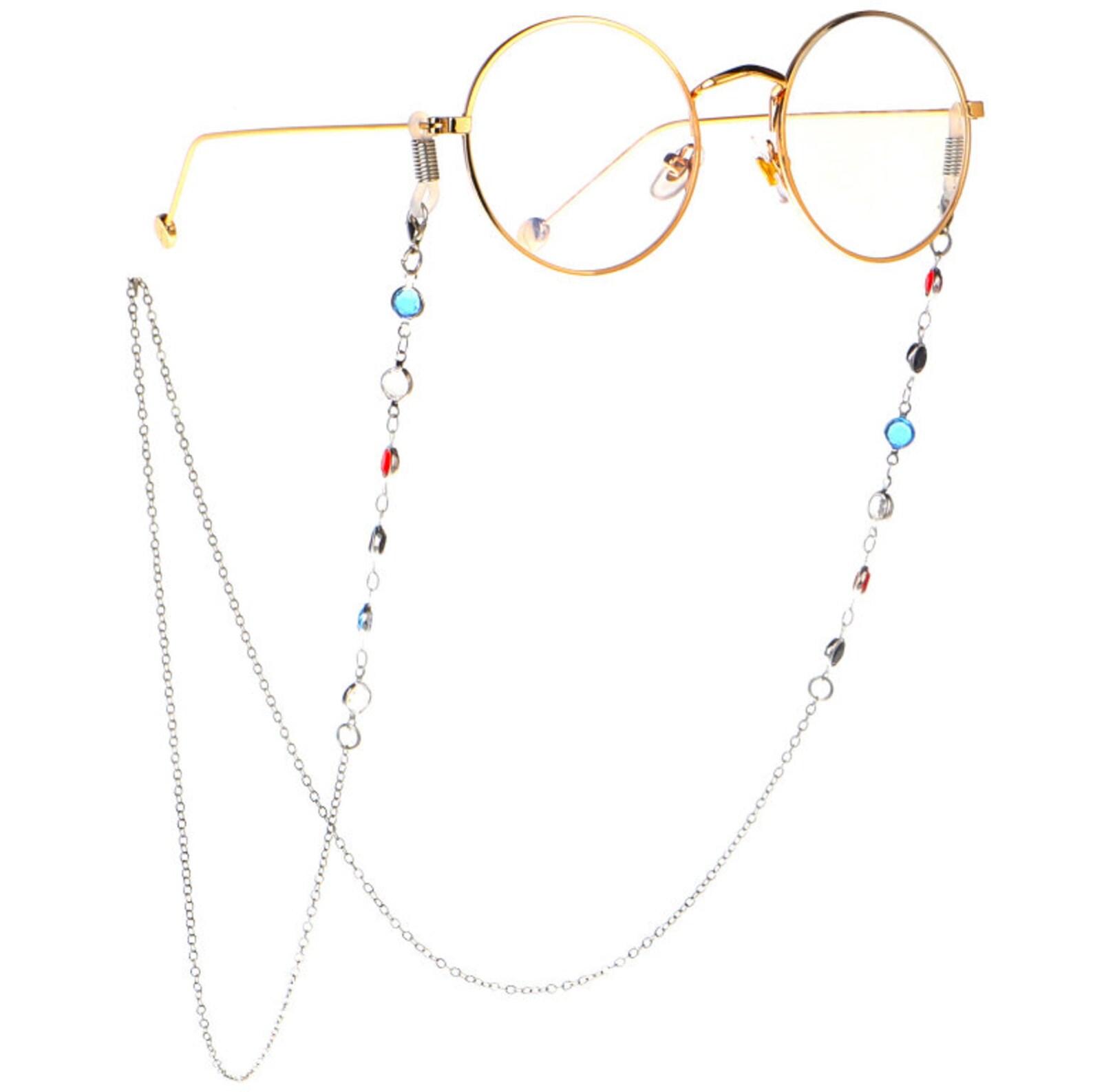Glasses Chain / Metal Colorful Rhinestone Glasses Chain / - Etsy