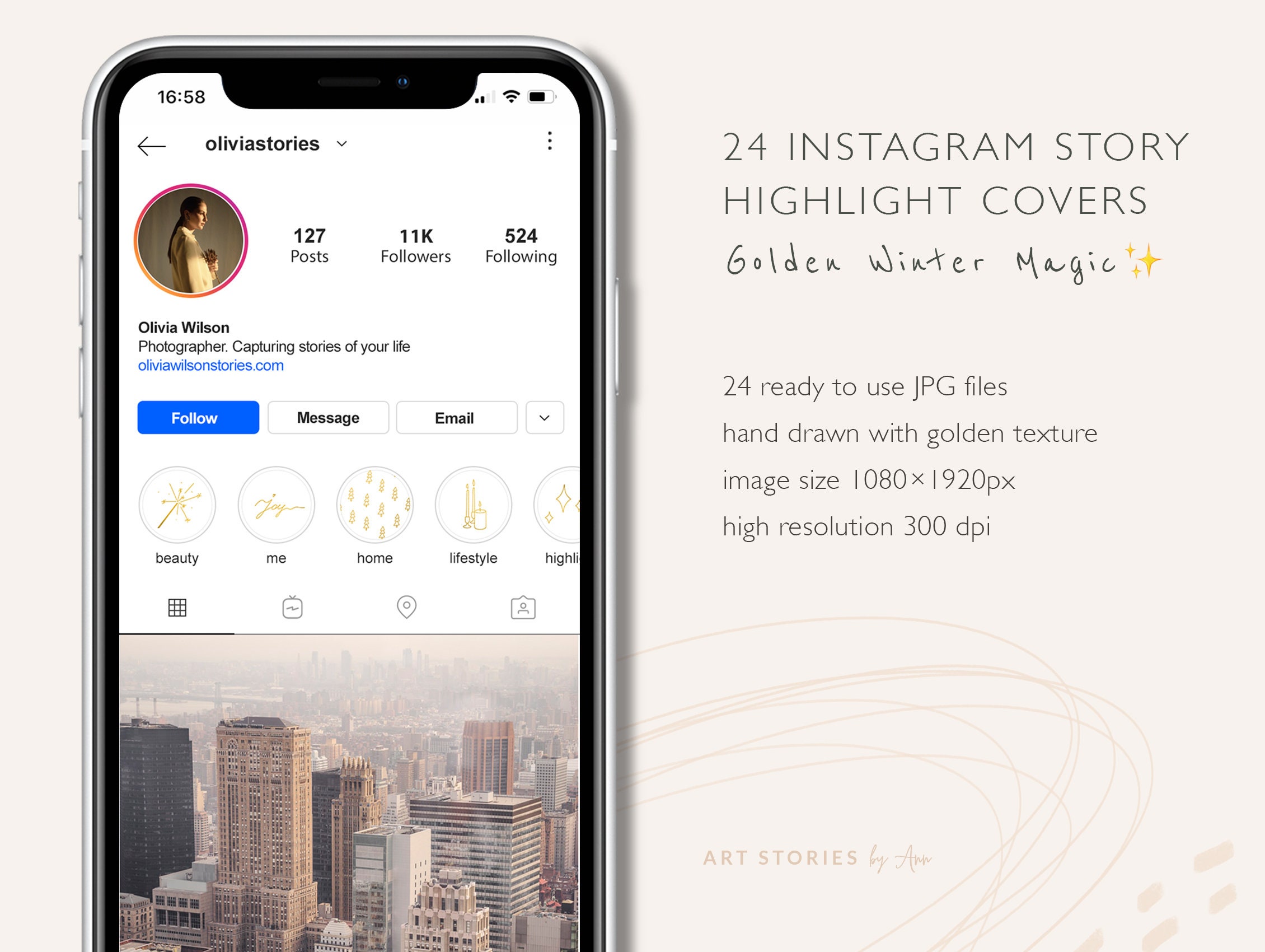 Golden Winter Magic Instagram Highlight Covers, Winter Mood Minimalist ...