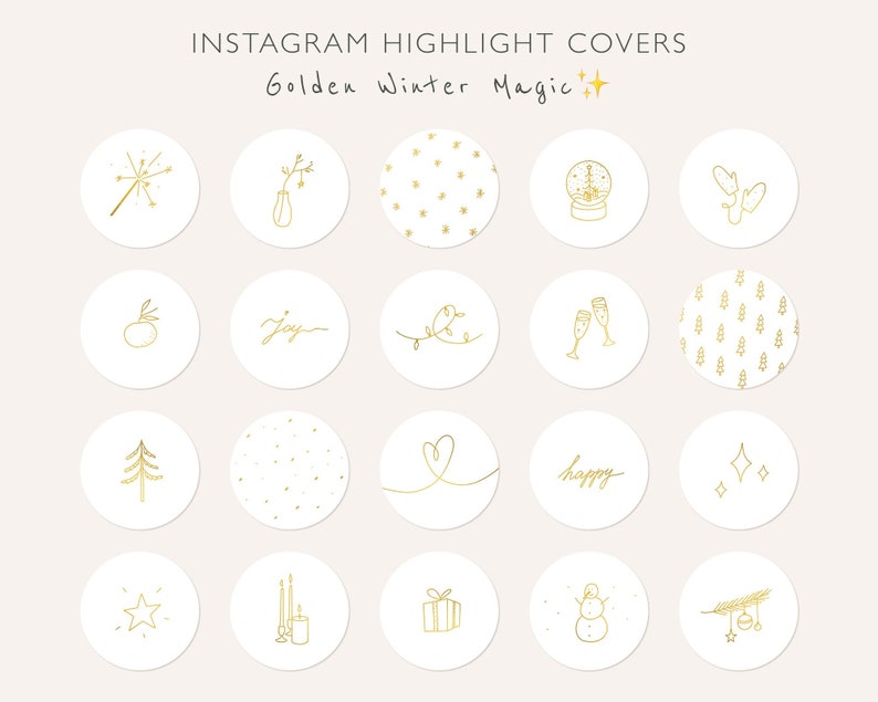 Golden Winter Magic Instagram Highlight Covers, Winter Mood Minimalist ...