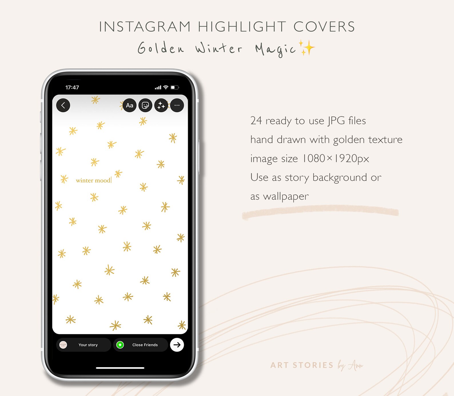 Golden Winter Magic Instagram Highlight Covers, Winter Mood Minimalist ...