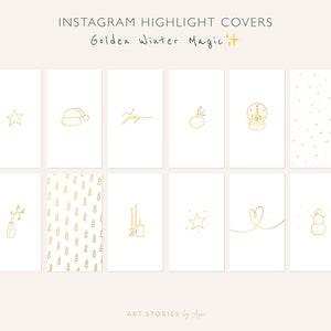 Golden Winter Magic Instagram Highlight Covers, Winter Mood Minimalist ...
