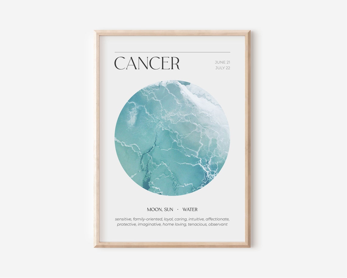 Cancer Zodiac Poster, Astrology Wall Art Print, Horoscope Print Art ...