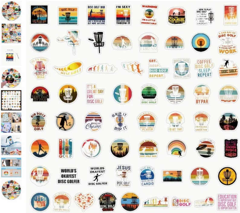 Disc Golf Stickers 60 Pack - Etsy