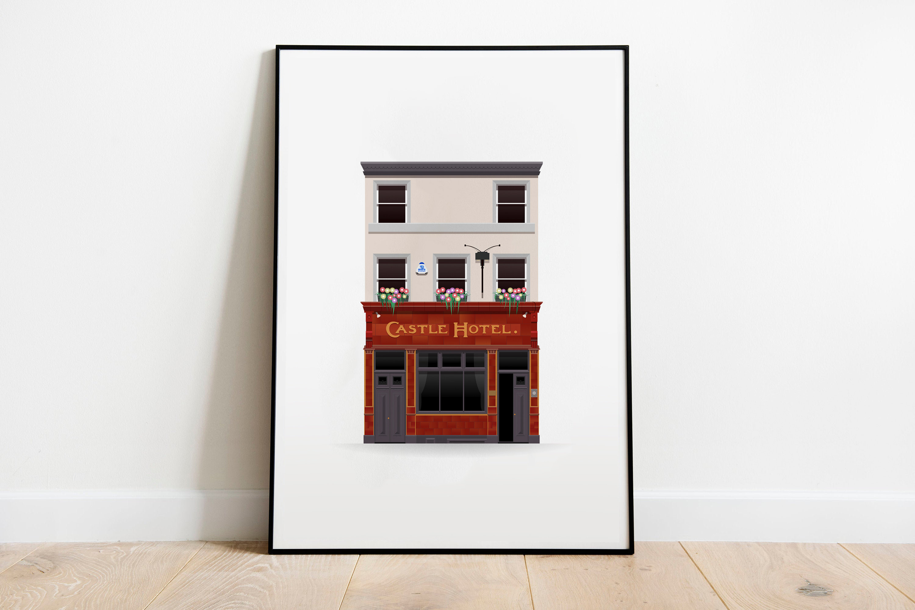 Castle Hotel Illustration Poster Print, Northern Quarter, Manchester ...