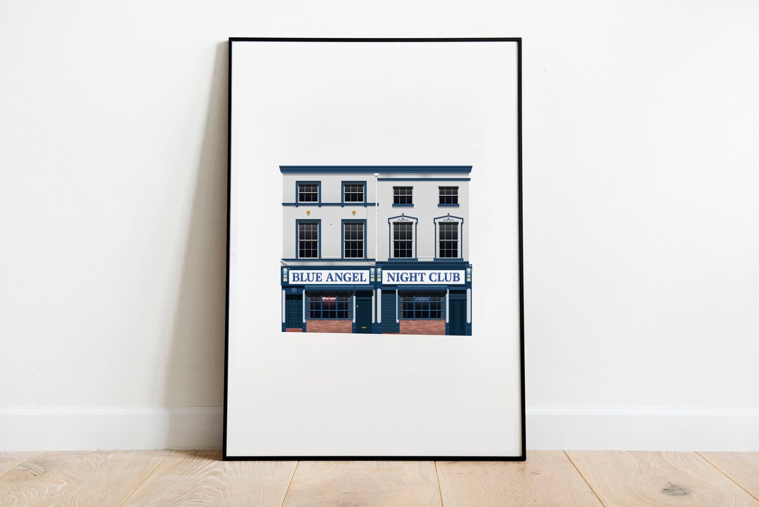 The Raz - Blue Angel Illustration Poster Print, Liverpool, Wall Art - Etsy