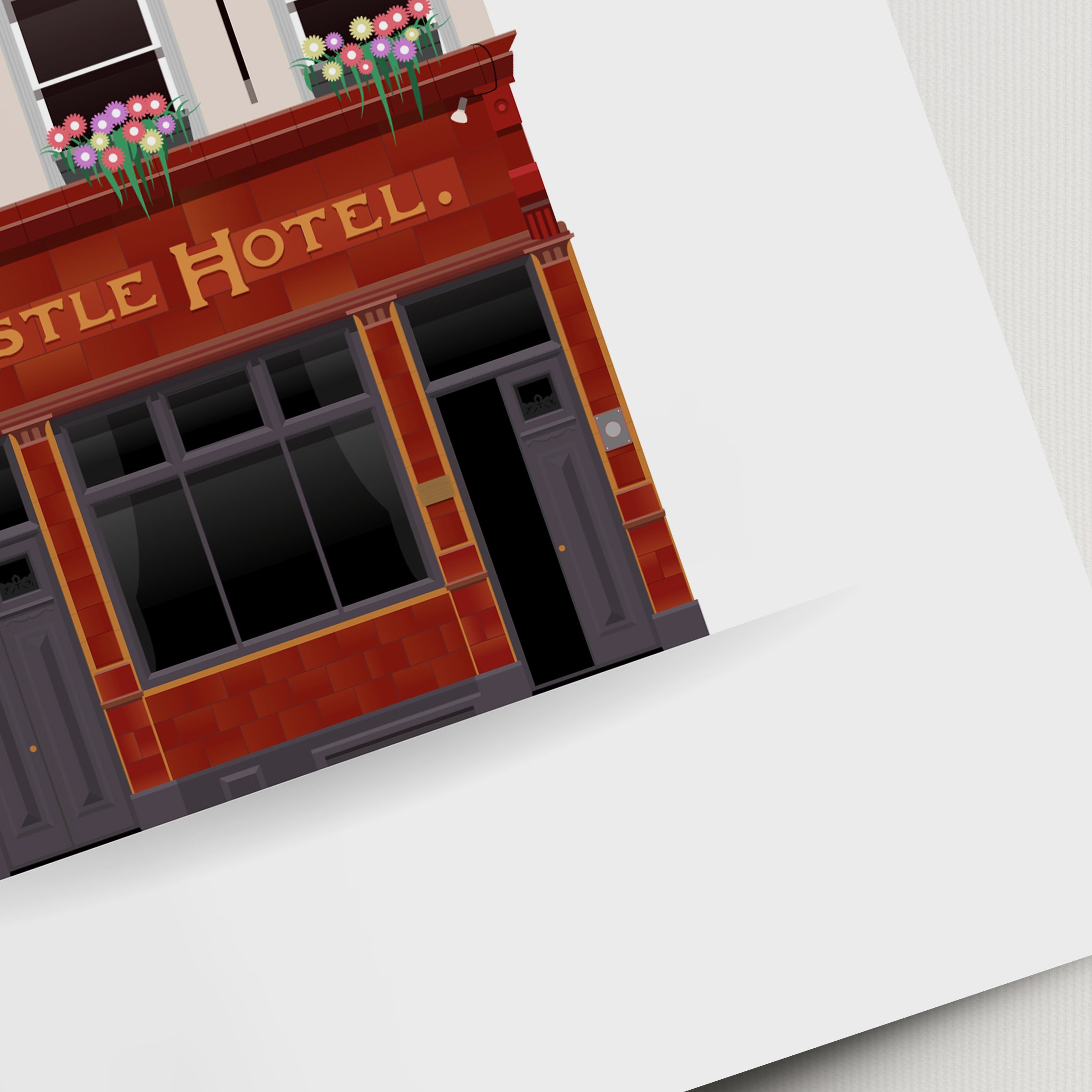 Castle Hotel Illustration Poster Print, Northern Quarter, Manchester ...