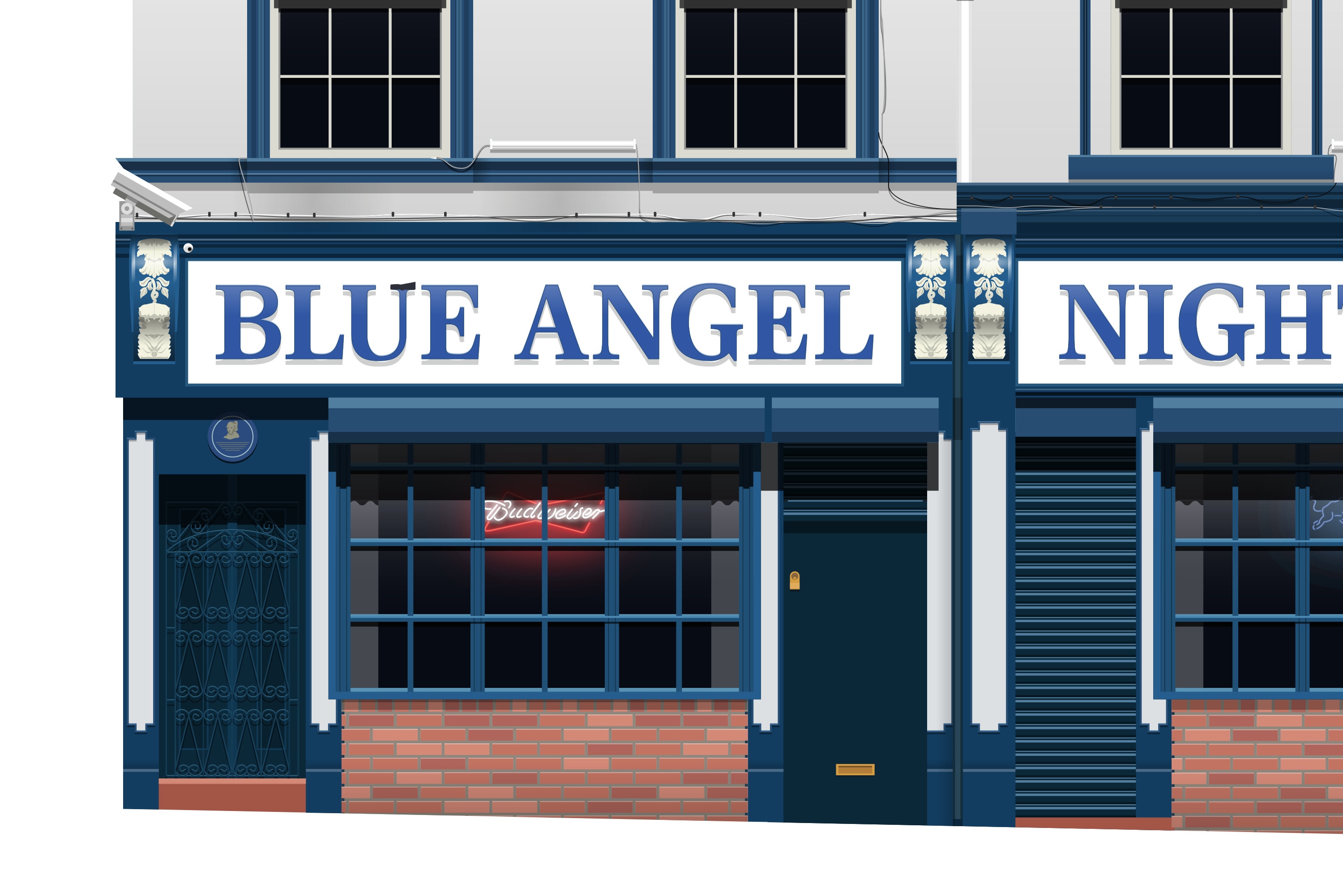The Raz - Blue Angel Illustration Poster Print, Liverpool, Wall Art - Etsy