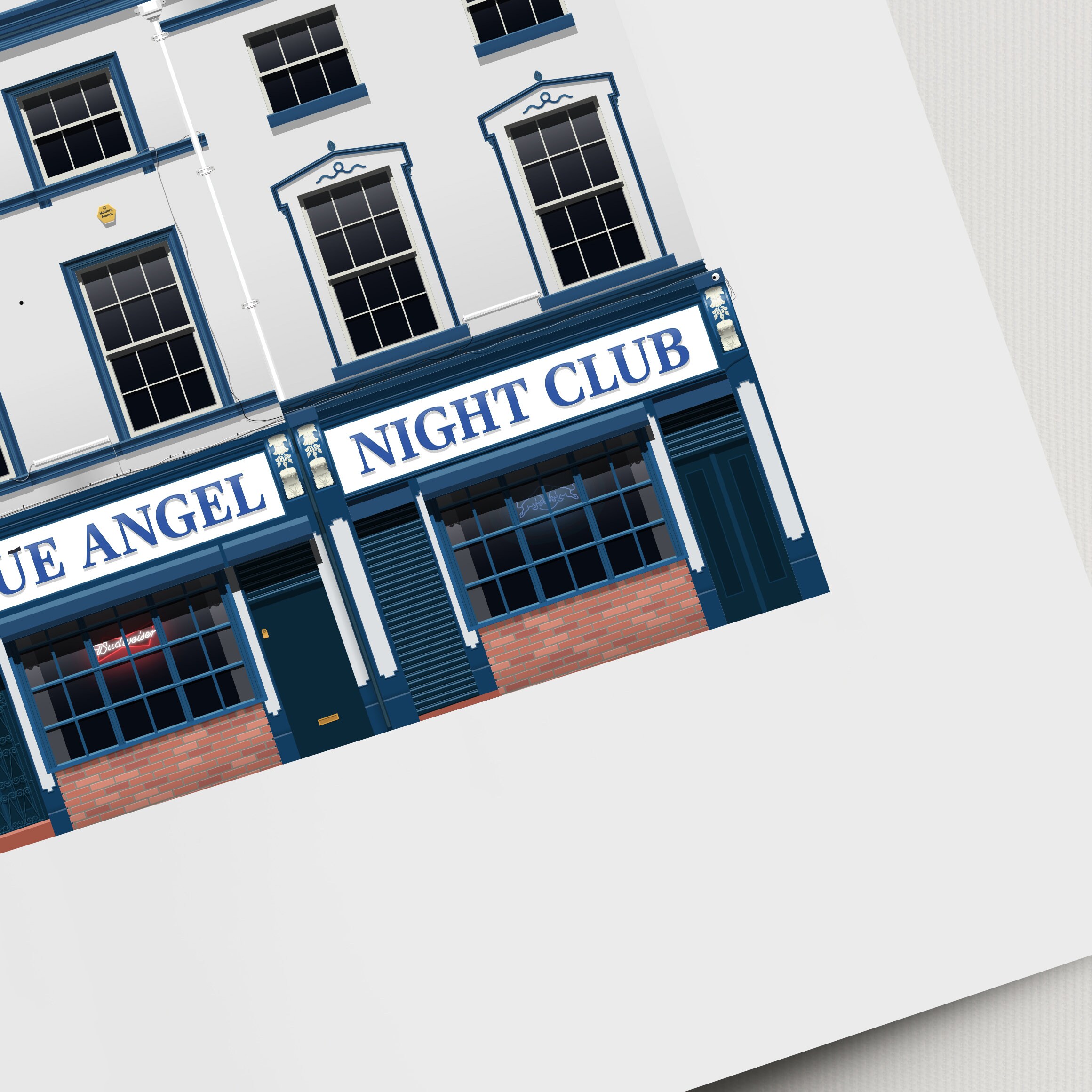 The Raz - Blue Angel Illustration Poster Print, Liverpool, Wall Art - Etsy