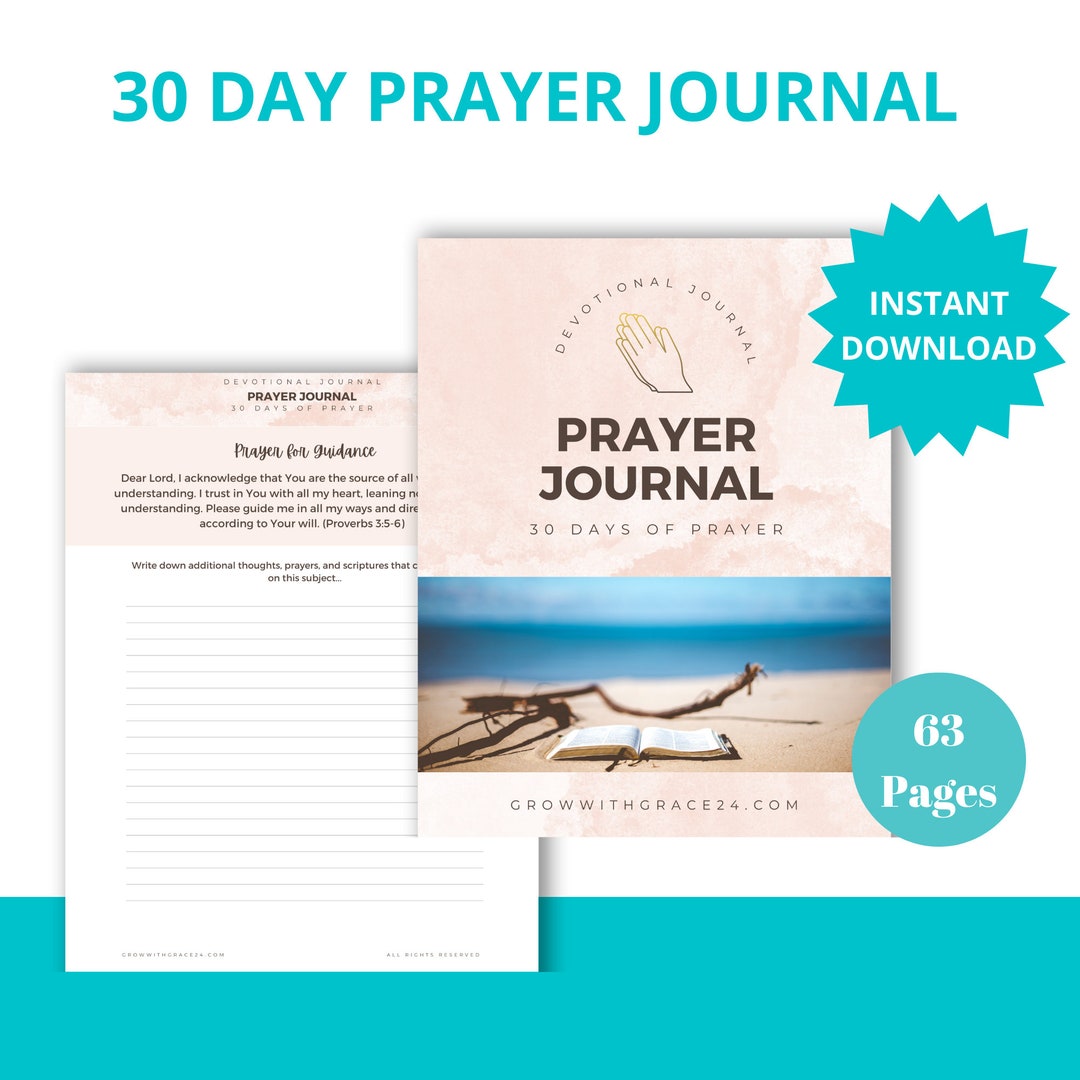 30 Day Prayer Journal, Daily Christian Devotional, Journaling With God ...