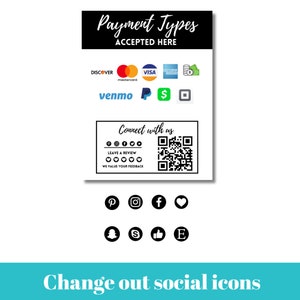 Vendor Payment Method Sign: Customizable Canva Template (digital ...