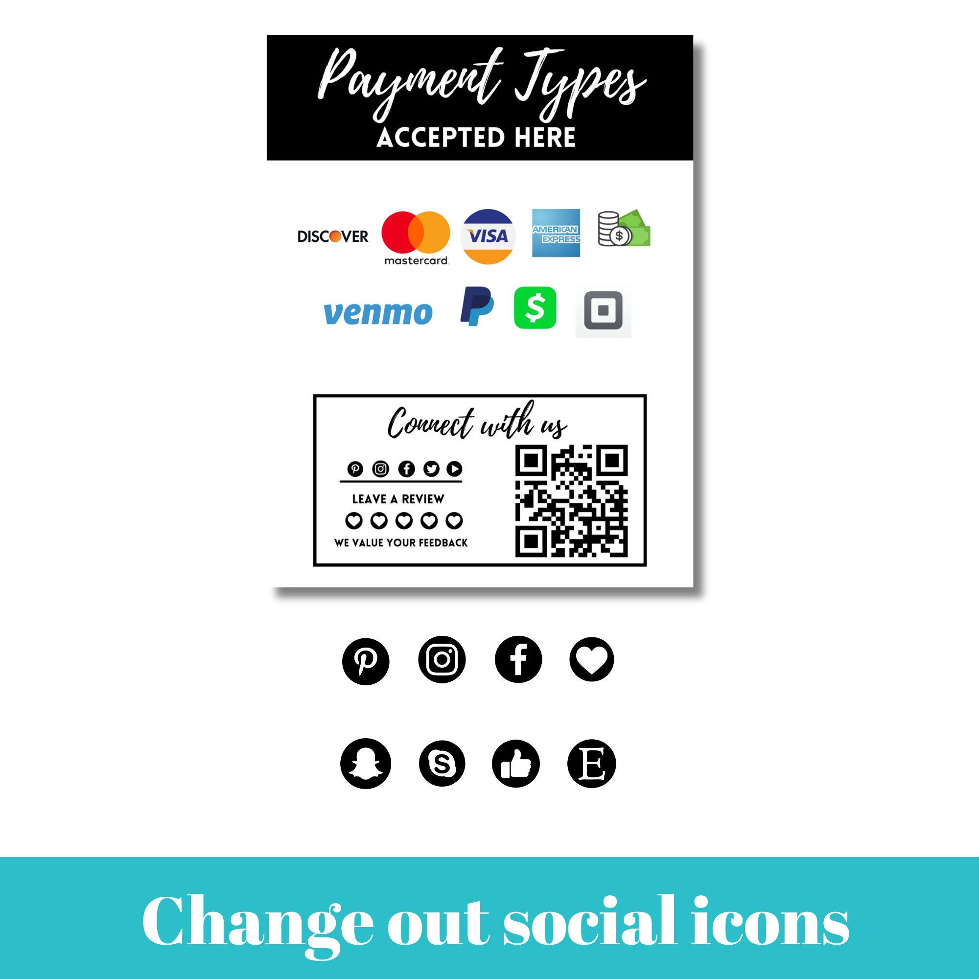 Payment Method Signs , We Accept Credit Cards Sign, Payment Sign, Payment Methods, Vendor Table ...