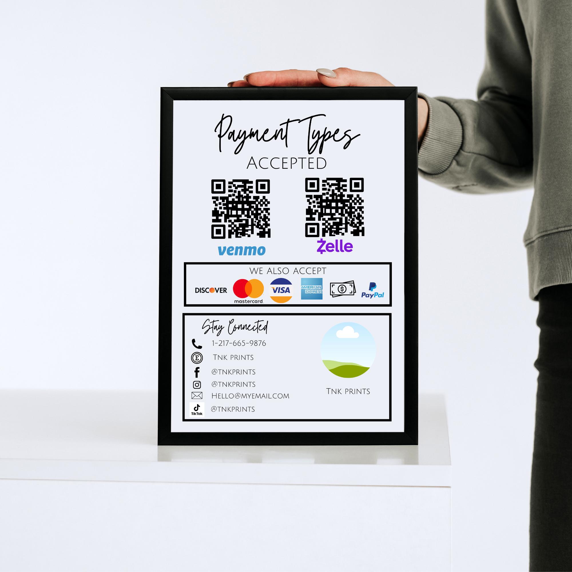 Editable Payment Sign Canva Template | QR Code Scan to Pay + Basic ...