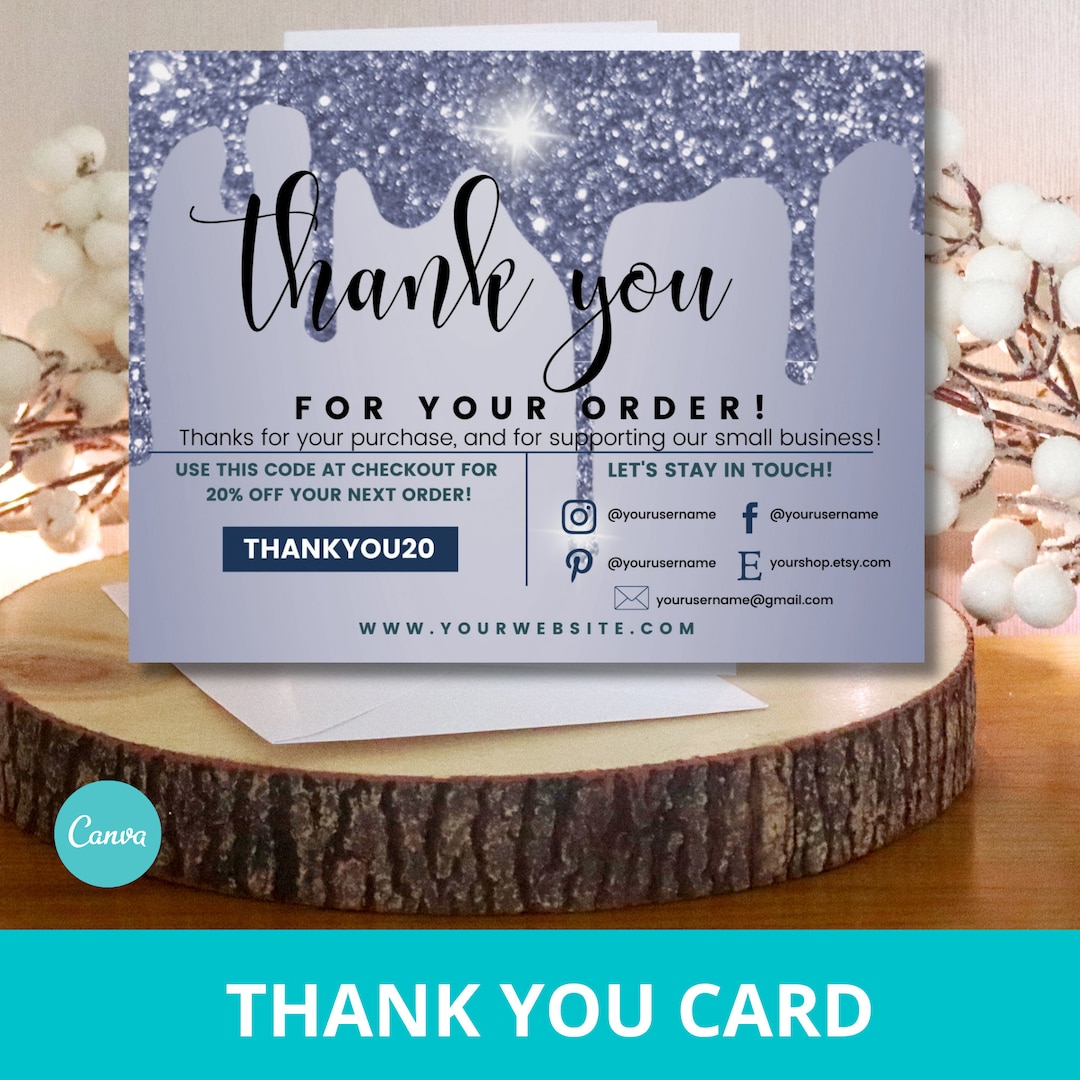 Thank You Card Template, Canva Thank You Card, Professional Thank You ...