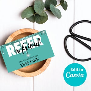 Editable Business Referral Card Template: Professional Canva Design - Etsy